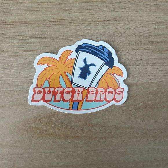 Dutch Bros | Design | Dutch Bros Vibrant Sticker With Cup And Palm ...